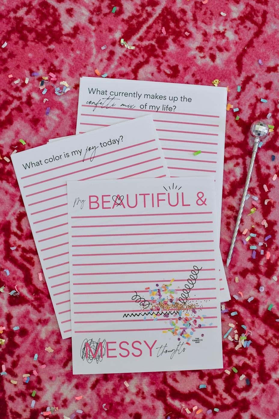 Beautiful & Messy Thoughts Journal (Printable PDF) – The Confetti Bar